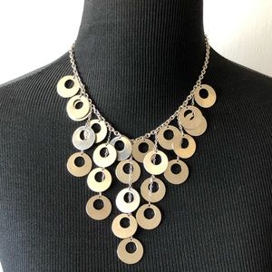Jewelry | Multi Tiered Silver Disc Necklace | Poshmark